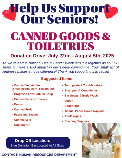 Donation Drive – Help Us Support Our Seniors